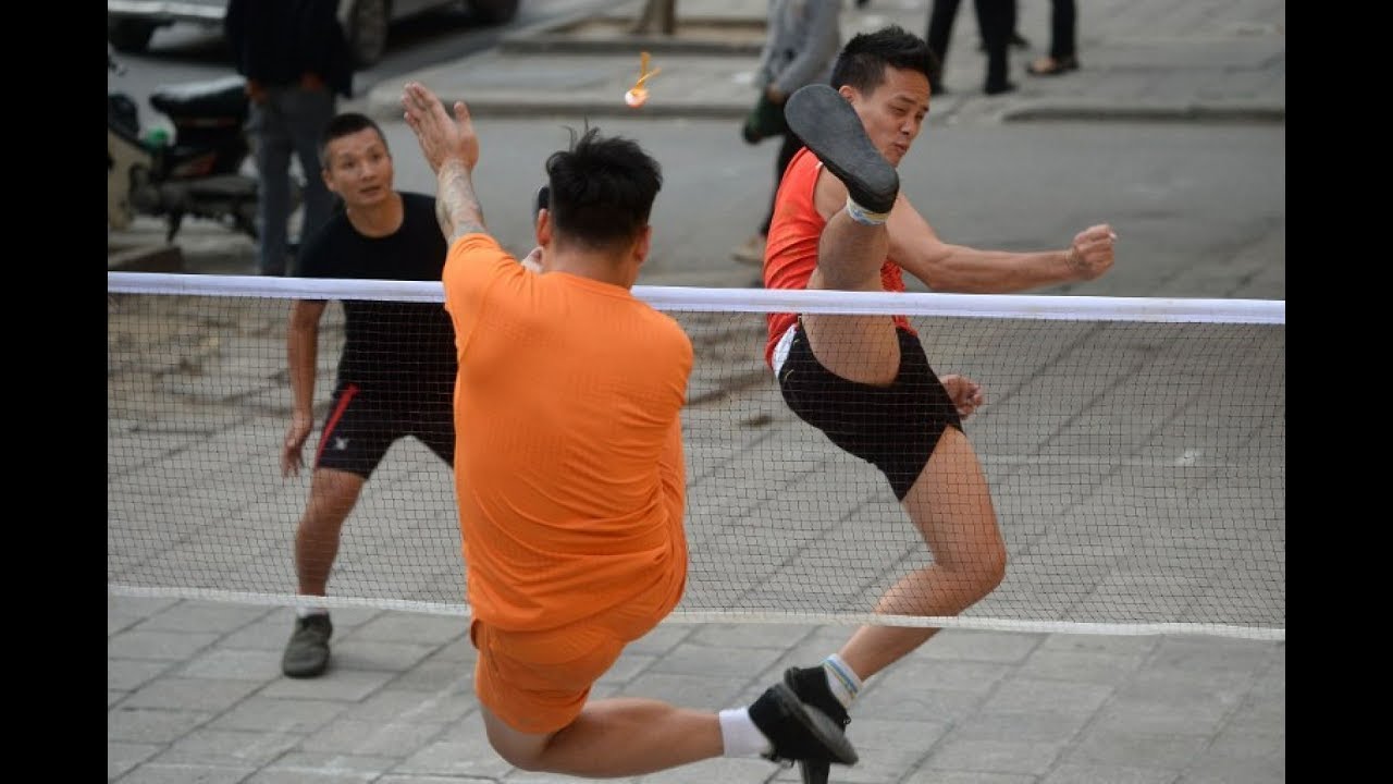 Foot Badminton In China - YouTube