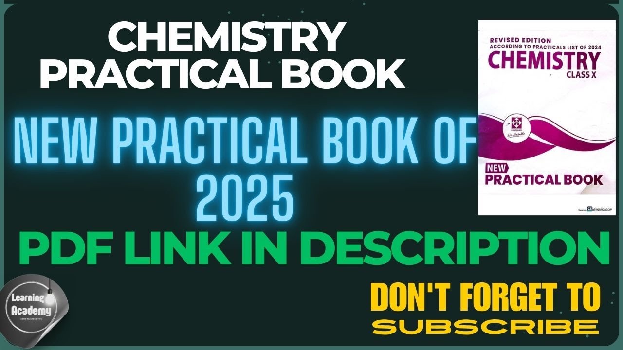 CHEMISTRY PRACTICALS BOOK 2025 PDF LINK IN DESCRIPTION WITH Readings ...