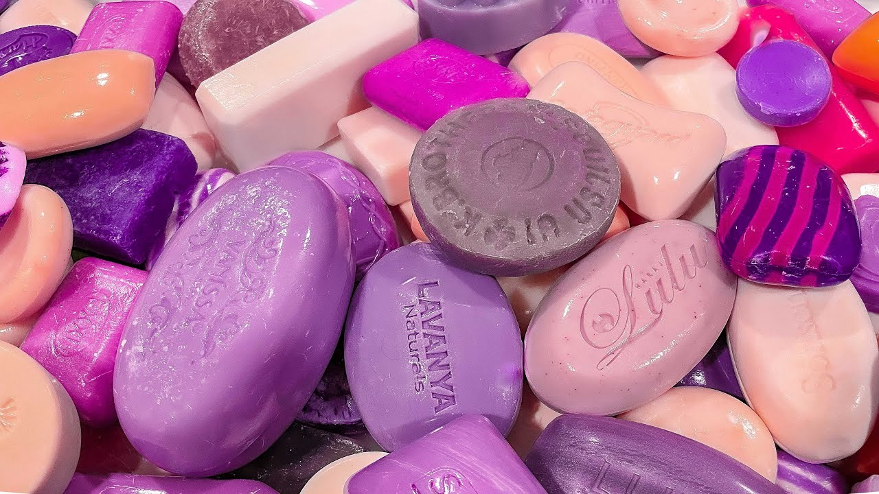 Reversed - CF Purple ASMR Soap Haul 💜 100 Purple Soaps Rewrapping ...