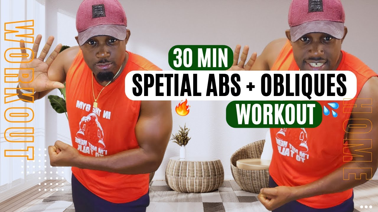 30 MIN ABS & OBLIQUES Workout - No Equipment - Home Workout to get side ...