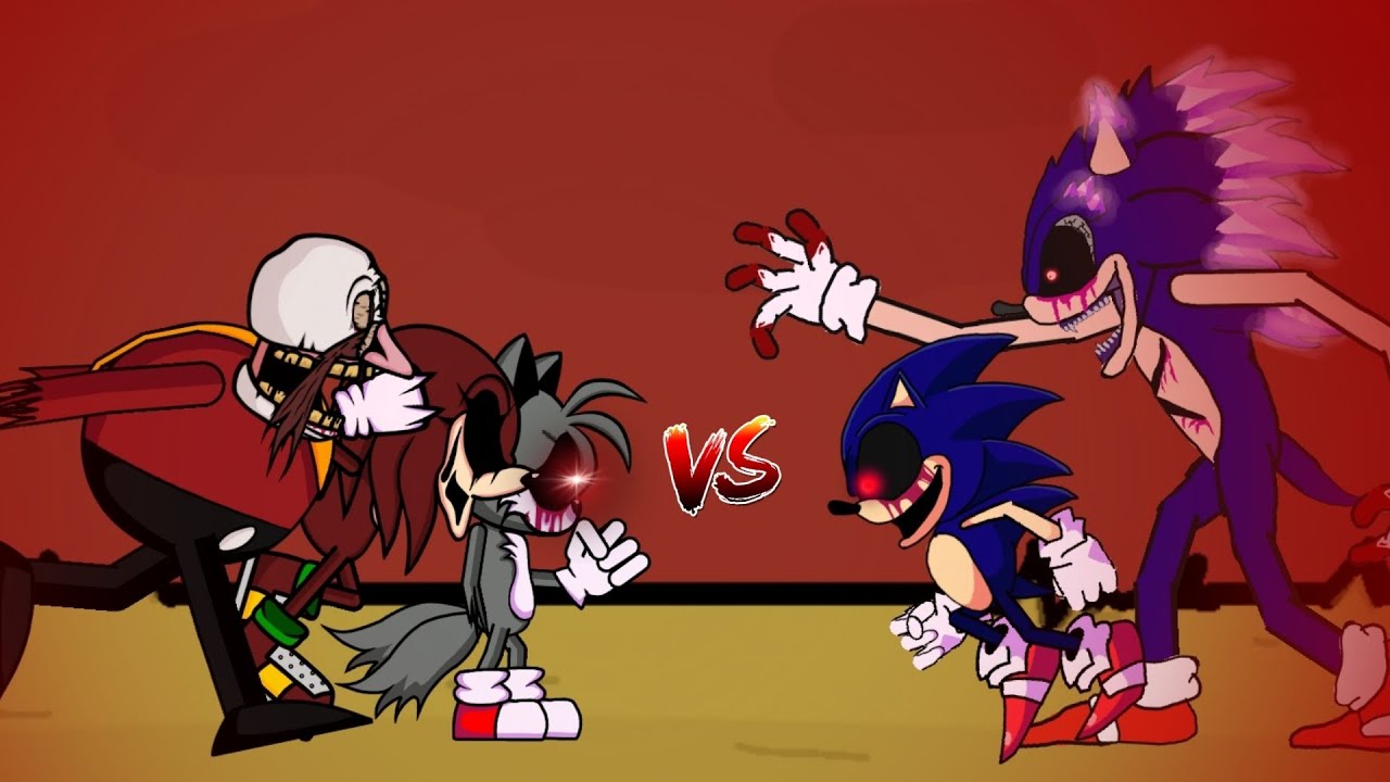 Sonic.exe Vs Soul Team (Eggman, Knuckles,Tails) DC2 Animation - YouTube