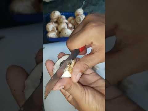 How to clean button mushrooms🍄 perfectly before cooking..simple way 🍄 🥣🔪🏝#mushrooms #mashroomcleaner
