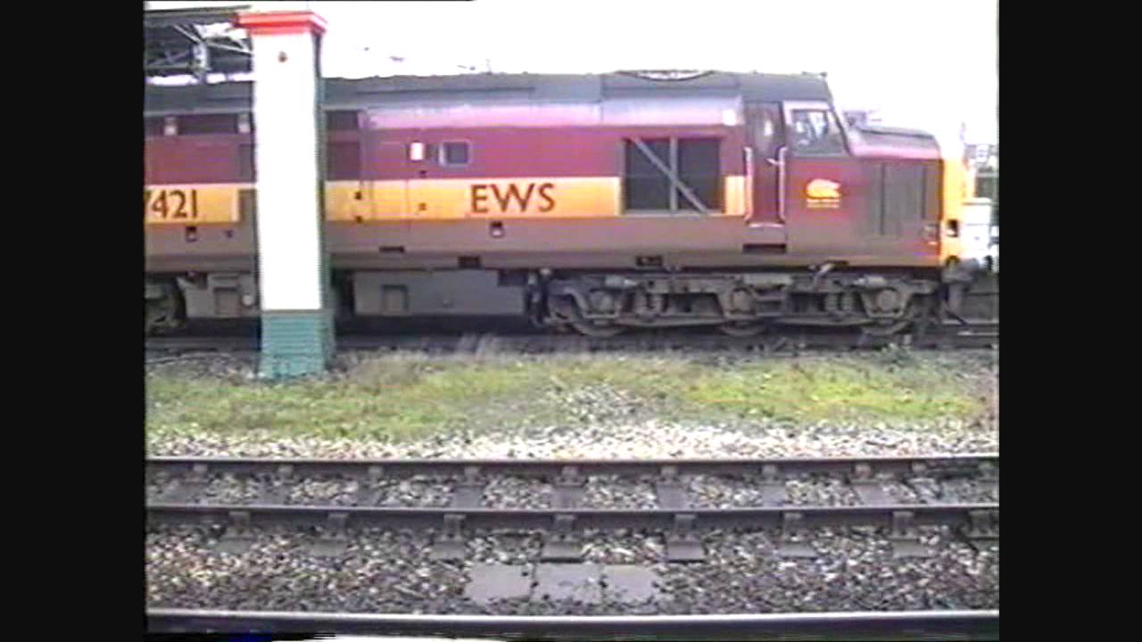 Class 37 locos 37415, 37422, 37401, 37421 & 37408 seen at Chester 30/01 ...
