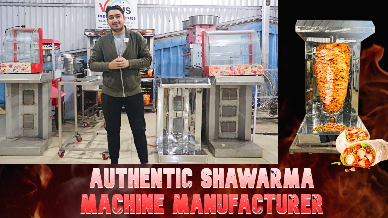 SS Glossy Steel Shawarma Machine| Shawarma Machine With 2 burners| # ...