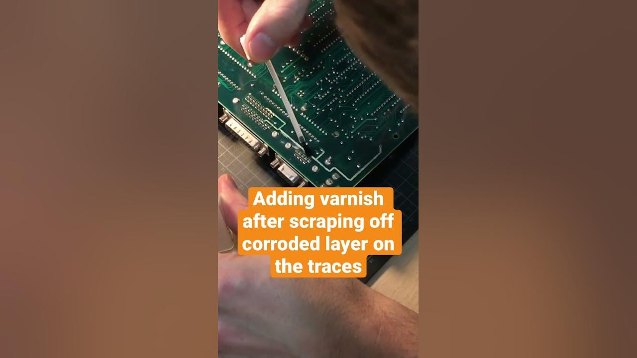 PCB Varnish on Macintosh Plus Logic Board - YouTube