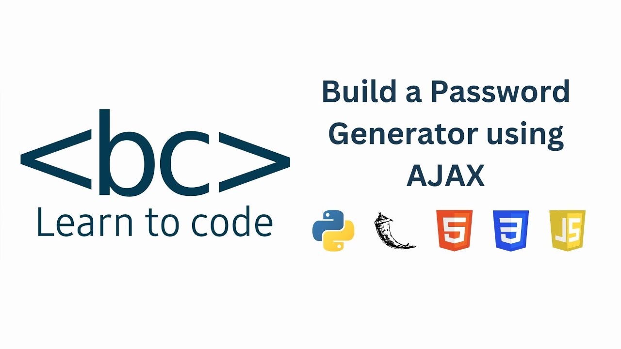 How To Build A Password Generator Using Python Flask And Ajax Youtube 9223