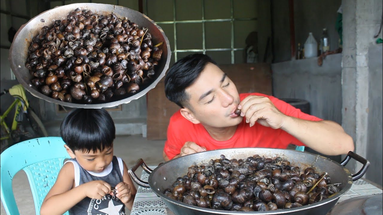 native kuhol | ginataan | isang banyera! - YouTube