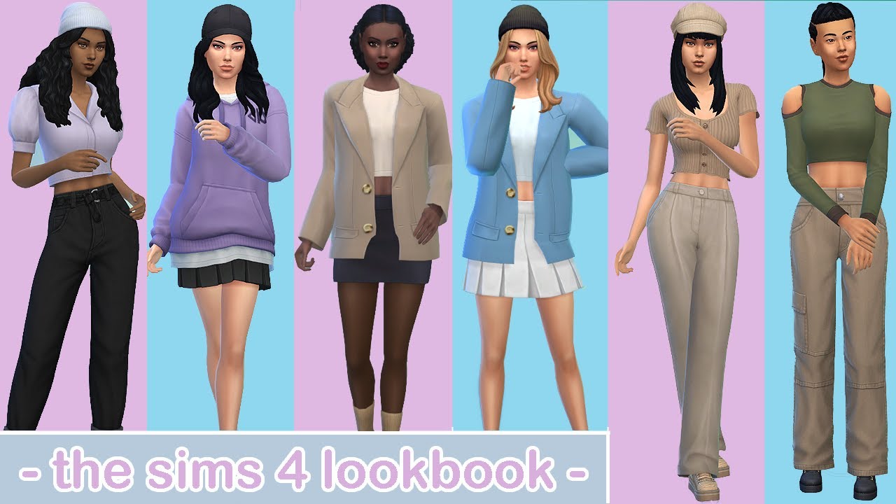 THE SIMS 4 LOOKBOOK (CAS) 👚👒 70+ OUTFITS 👗👒 NO CC!💖 - YouTube