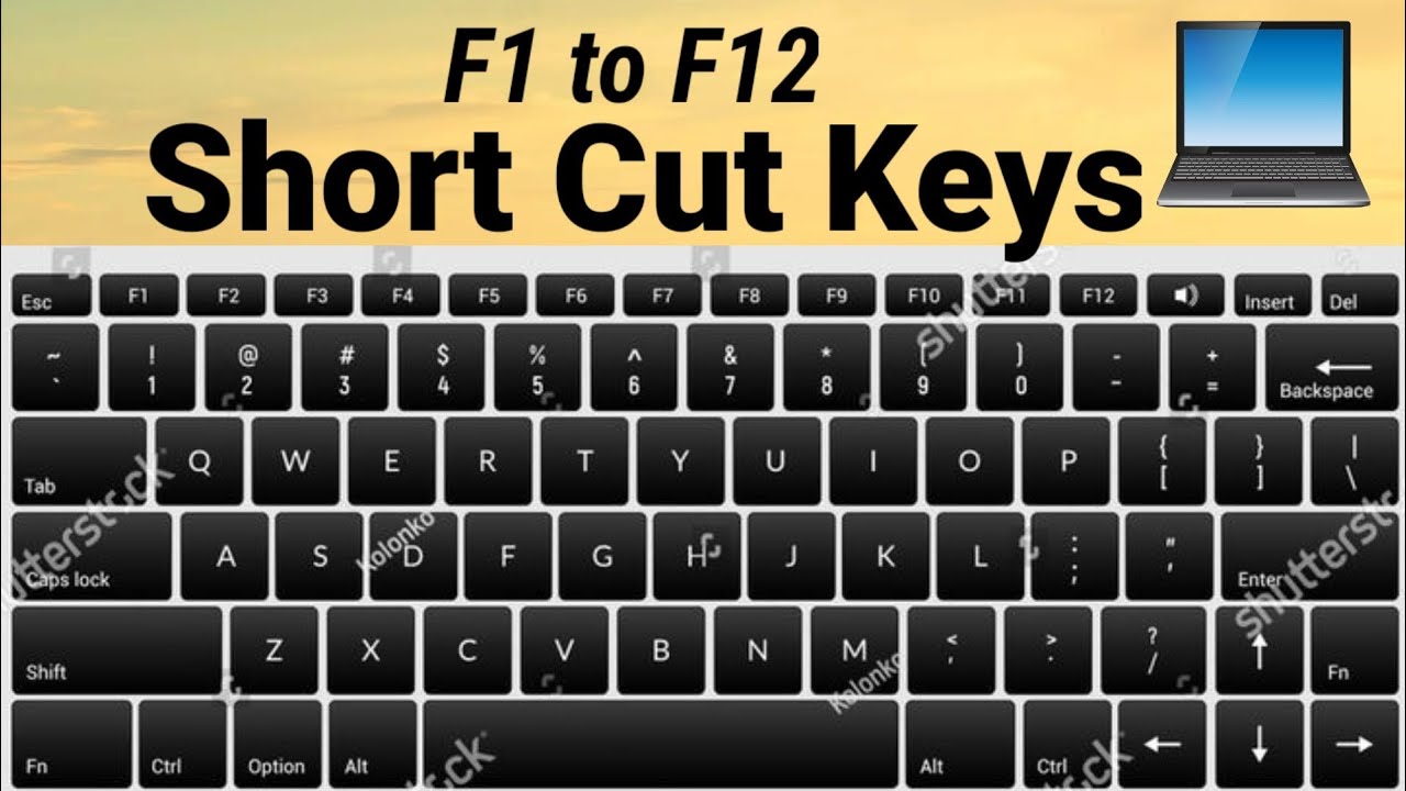 F1 to F12 Short cut keys - YouTube