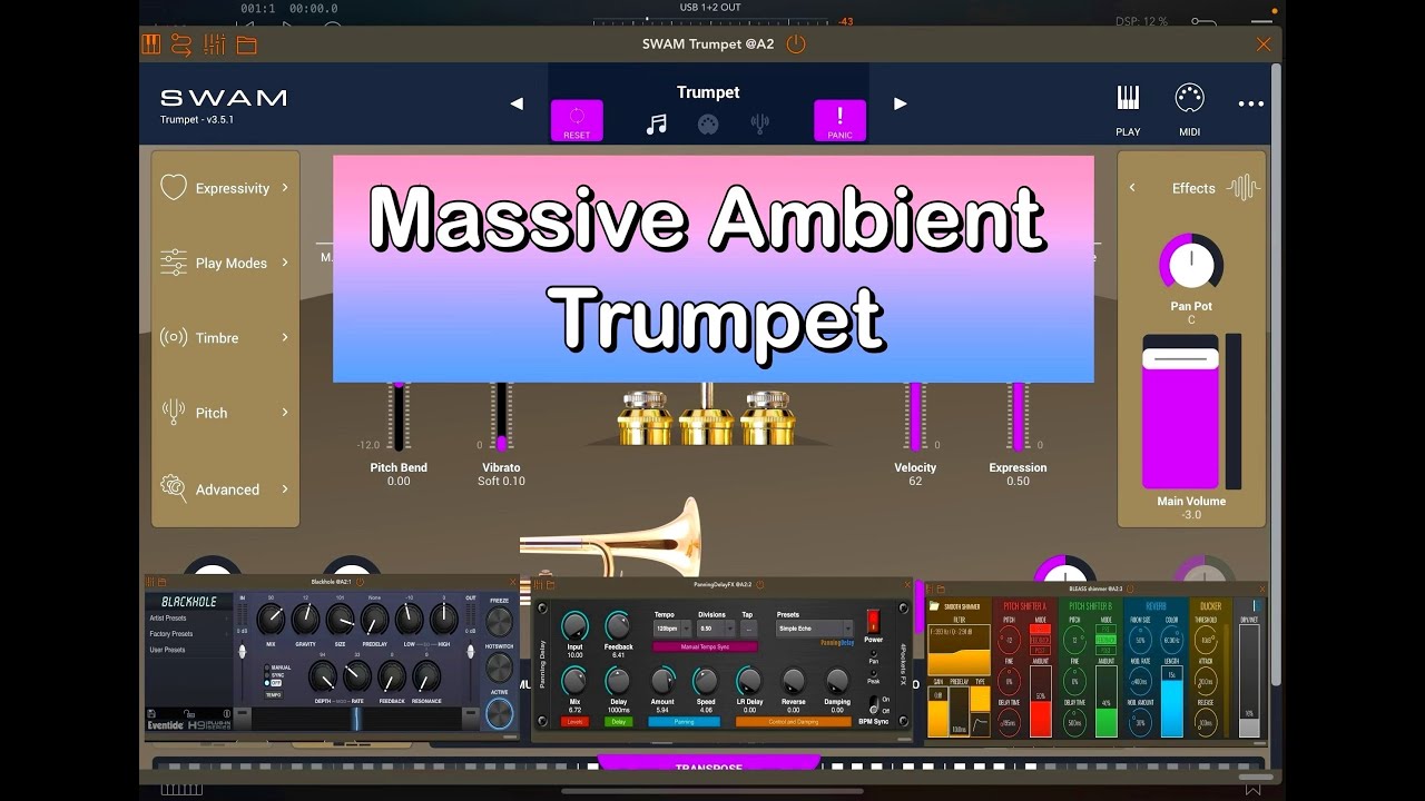 Swam Trumpet - Eventide Blackhole - 4Pockets Panning Delay - BLEASS ...