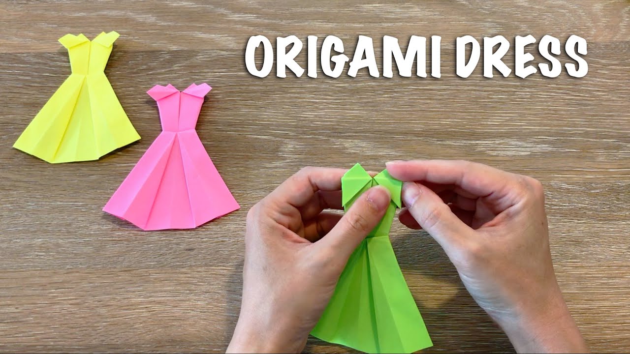 Easy Origami / Origami Dress / Paper Dress - YouTube
