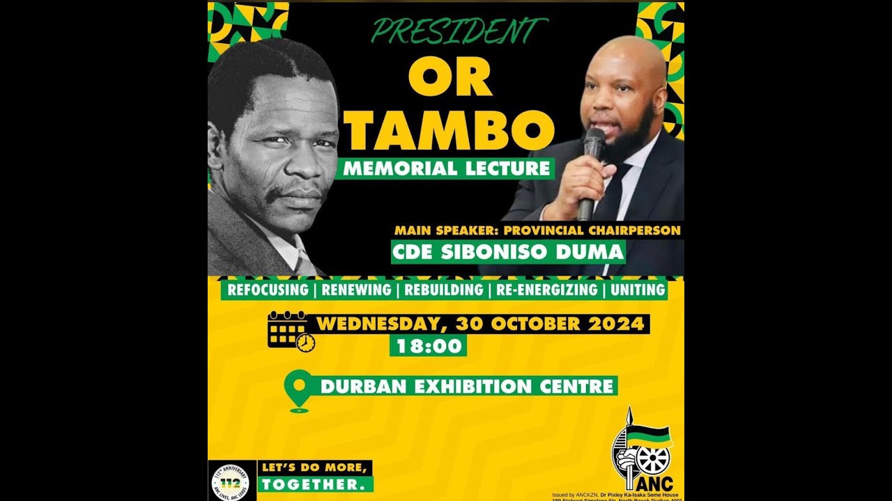 ANC KZN OR Tambo Memorial Lecture - YouTube