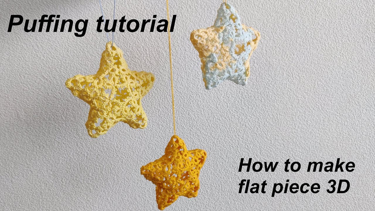 Tutorial of how to make 2D yarn motif 3D - YouTube