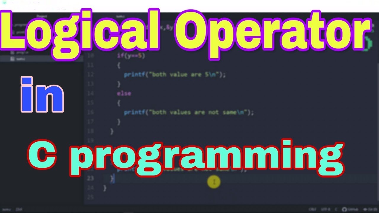 Logical Operator In C Programming Operators Part 2 Swag Se Programming Youtube 9920