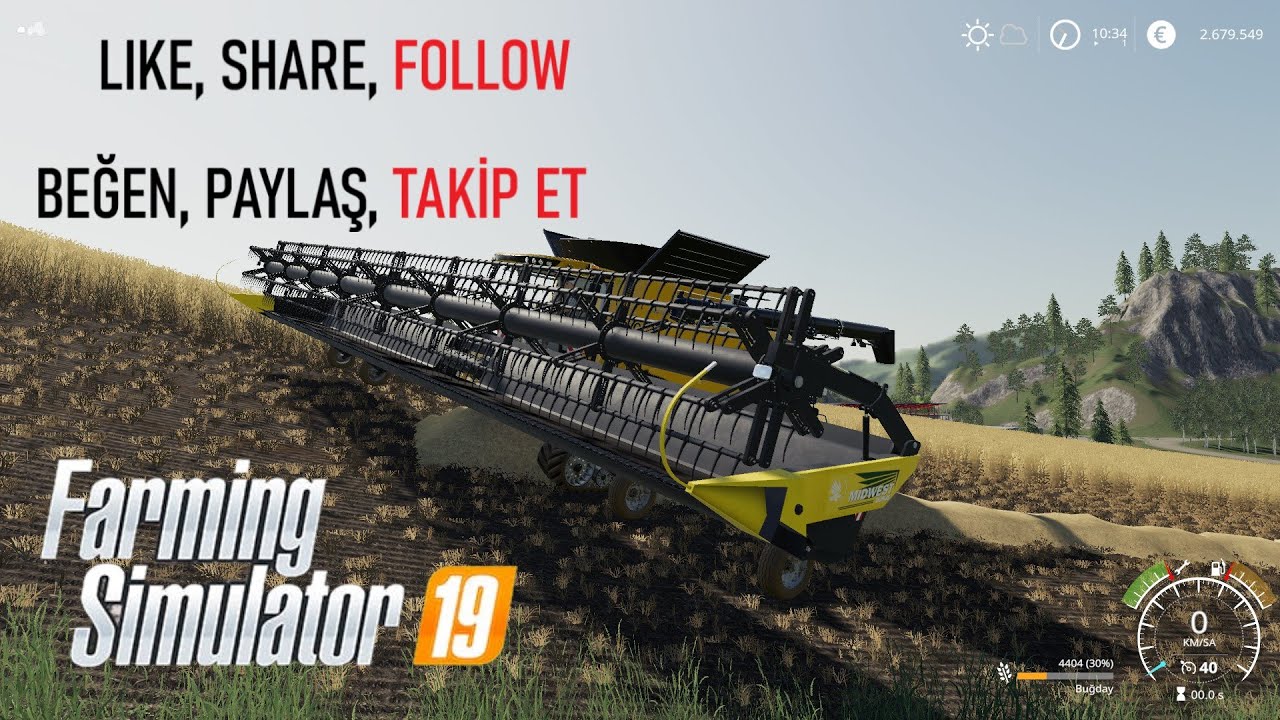 Farming Simulator 2019 Midwest Durus 55Ft Cutter - Kesici Mod FS19 ...