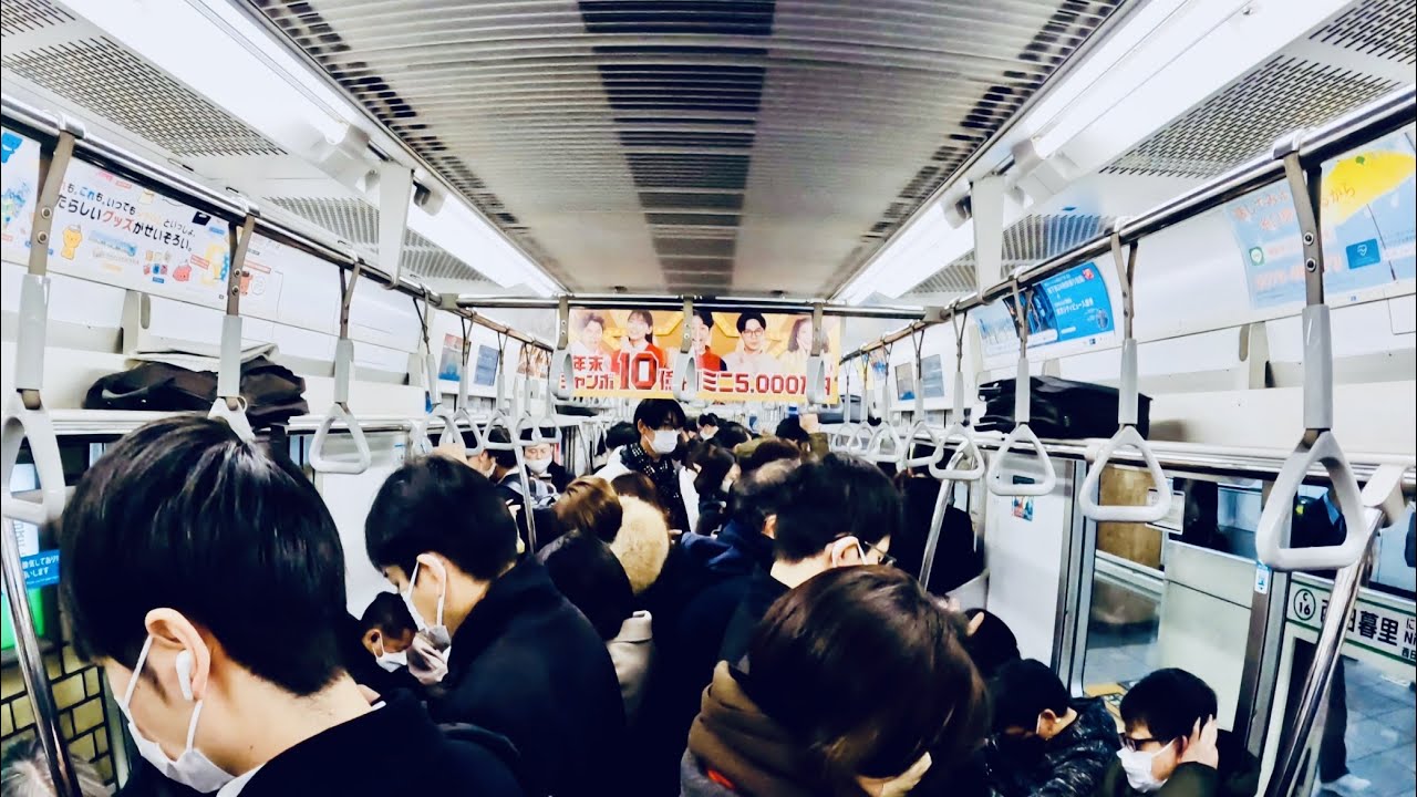 How does it feel to commute crowded subway train in Tokyo Japan? - YouTube