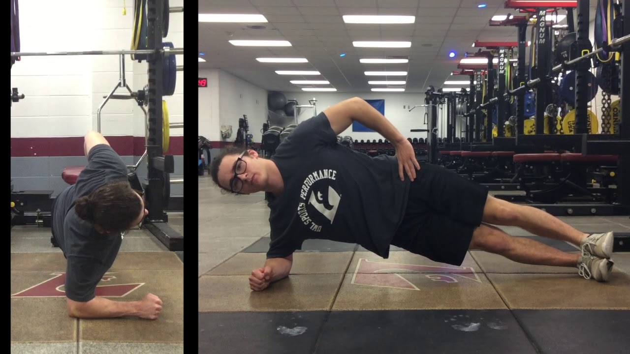 Lateral Pillar Bridge Hip Abduction Static and Reps - YouTube