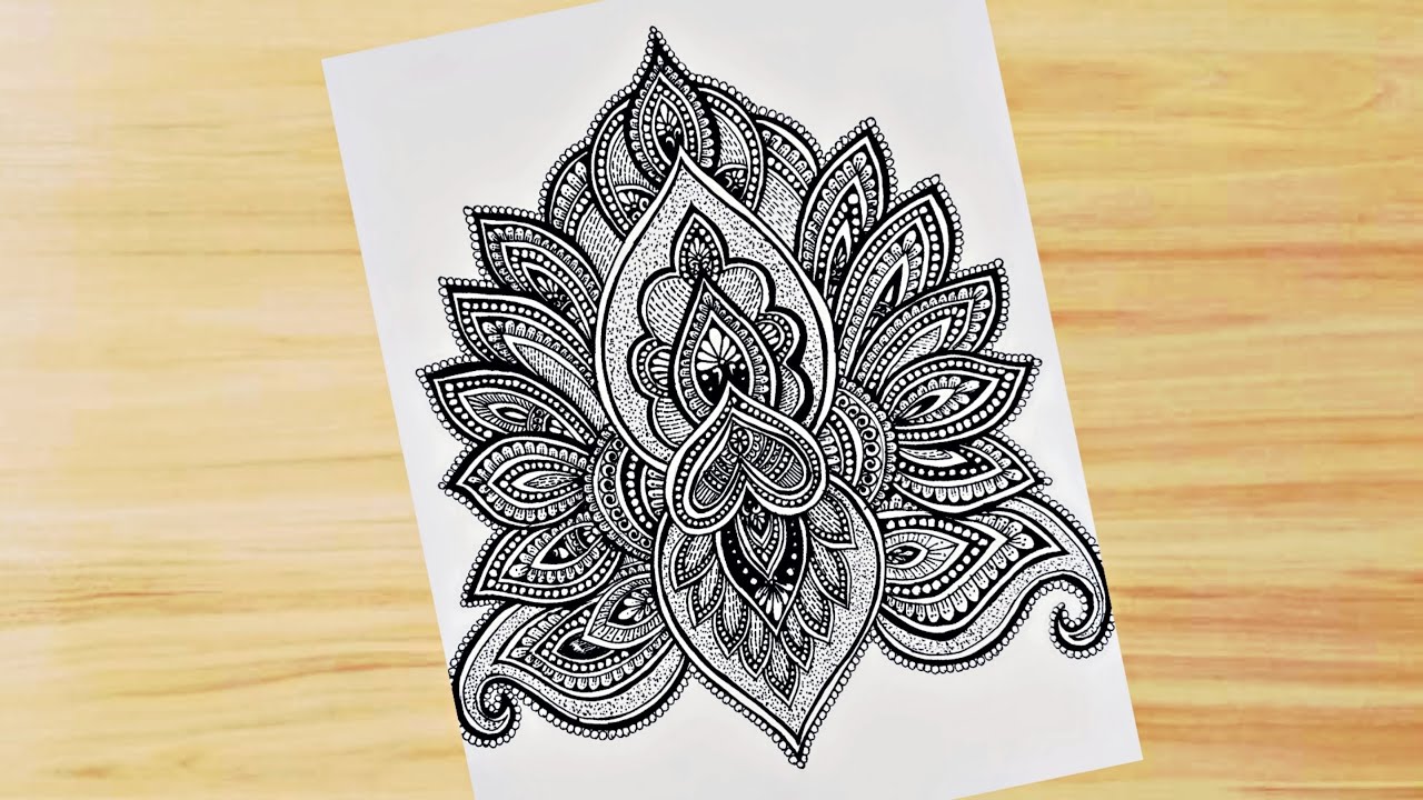How to draw Mandala for Beginners || same side mandala art || drawing ...