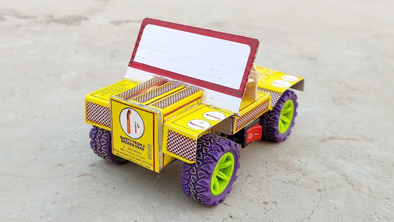 how to make a matchbox rc car at home diy toy - matchbox crafts - YouTube