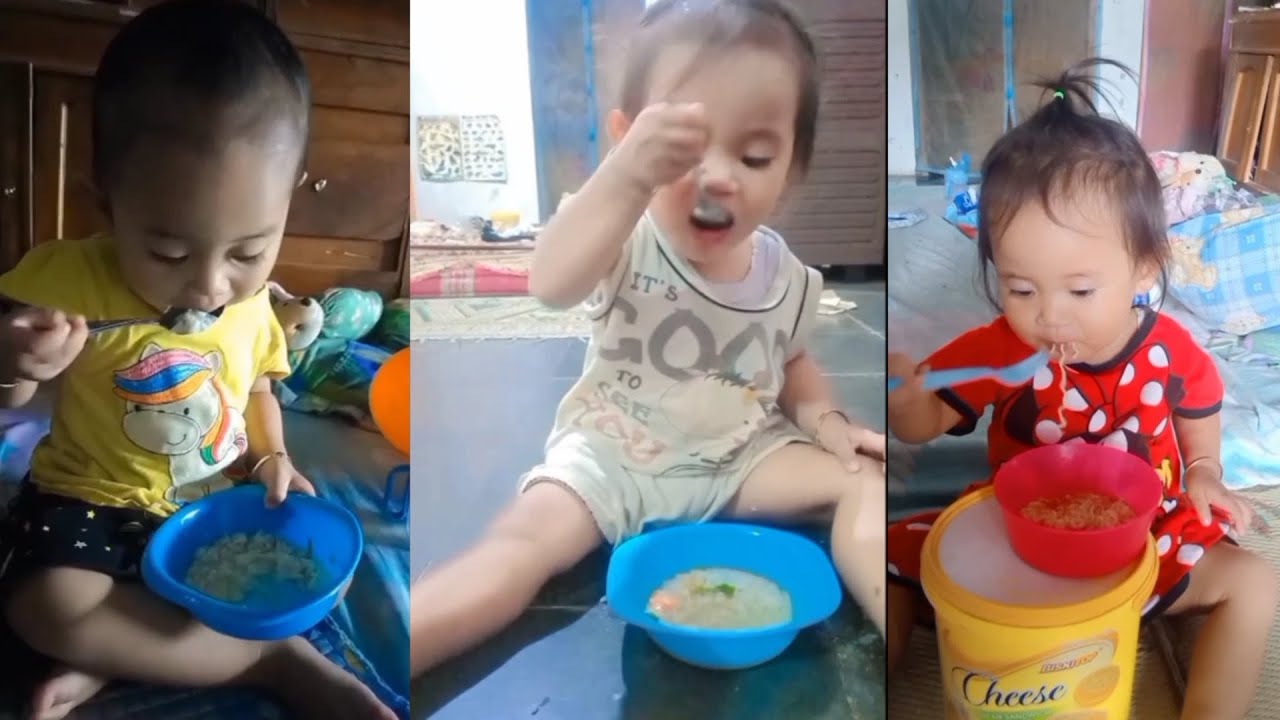 BAYI LUCU MAKAN || BAYI MAKAN SENDIRI || KUMPULAN VIDIO CLEO MAKN || LUCU DAN MENGGEMASKAN - YouTube