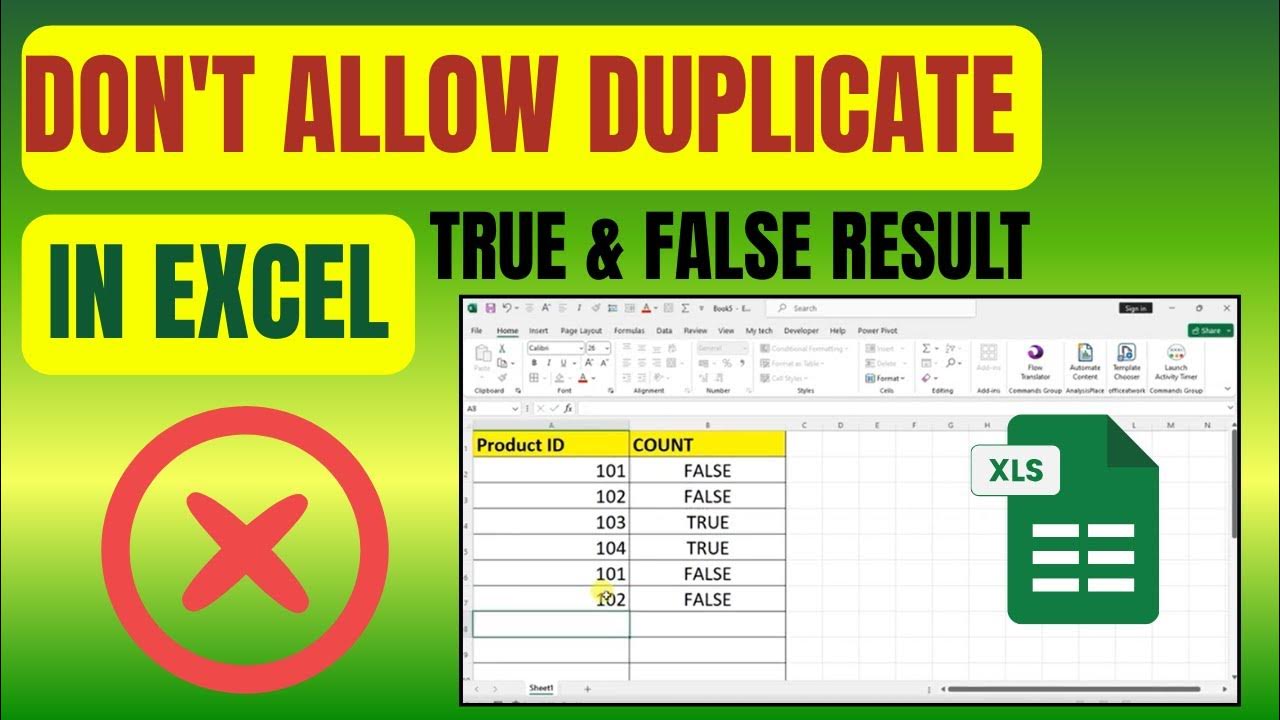 How To Don'T Allow Duplicate Data With True & False Result In Excel ...