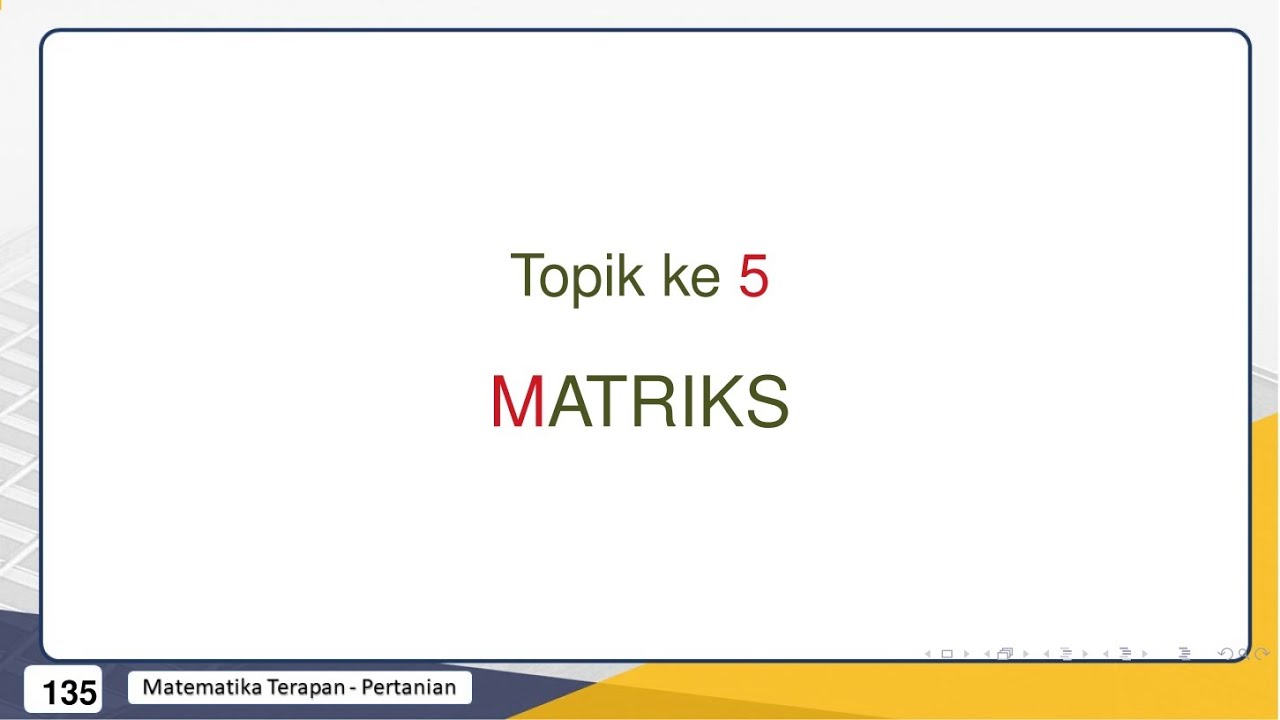 Matriks dan Operasi Matriks - YouTube
