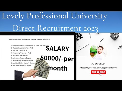 Lovely Professional University Recruitment 2023/Lpu Jobs 2023/Direct ...