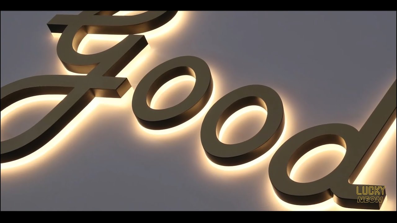 Custom 3D Metal Backlit Sign Channel Letters - Lucky Neon - YouTube