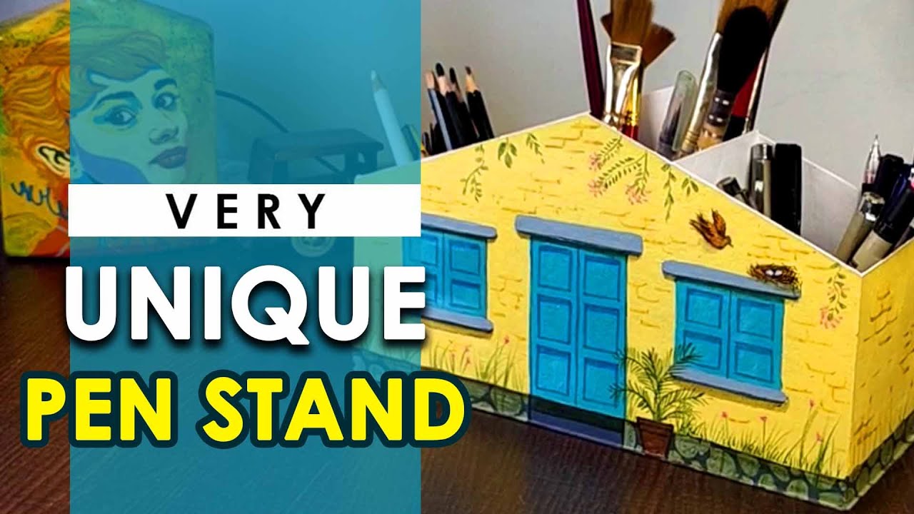 DIY Pen stand | Pen stand with cardboard | Easy Pen stand craft - YouTube