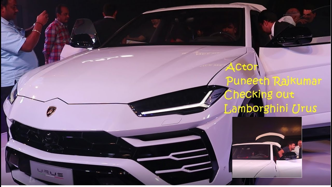 Powerstar Puneeth Rajkumar checking out Lamborghini Urus - YouTube