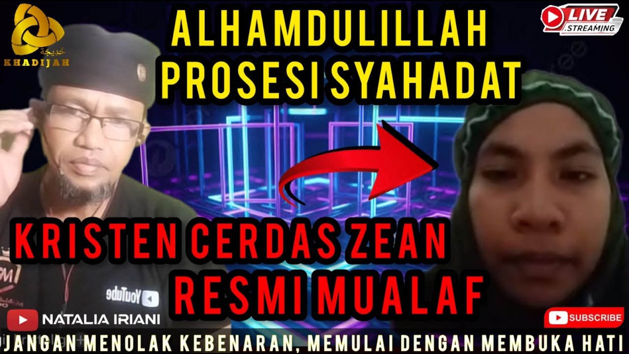 ALHAMDULILLAH PROSESI SYAHADAT KRISTEN CERDAS ZEANEN | KHADIJAH - YouTube