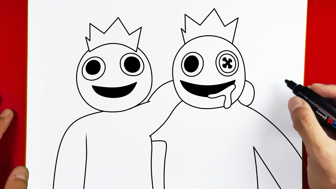 How to Draw Blue's first Friend | Rainbow Friends - YouTube