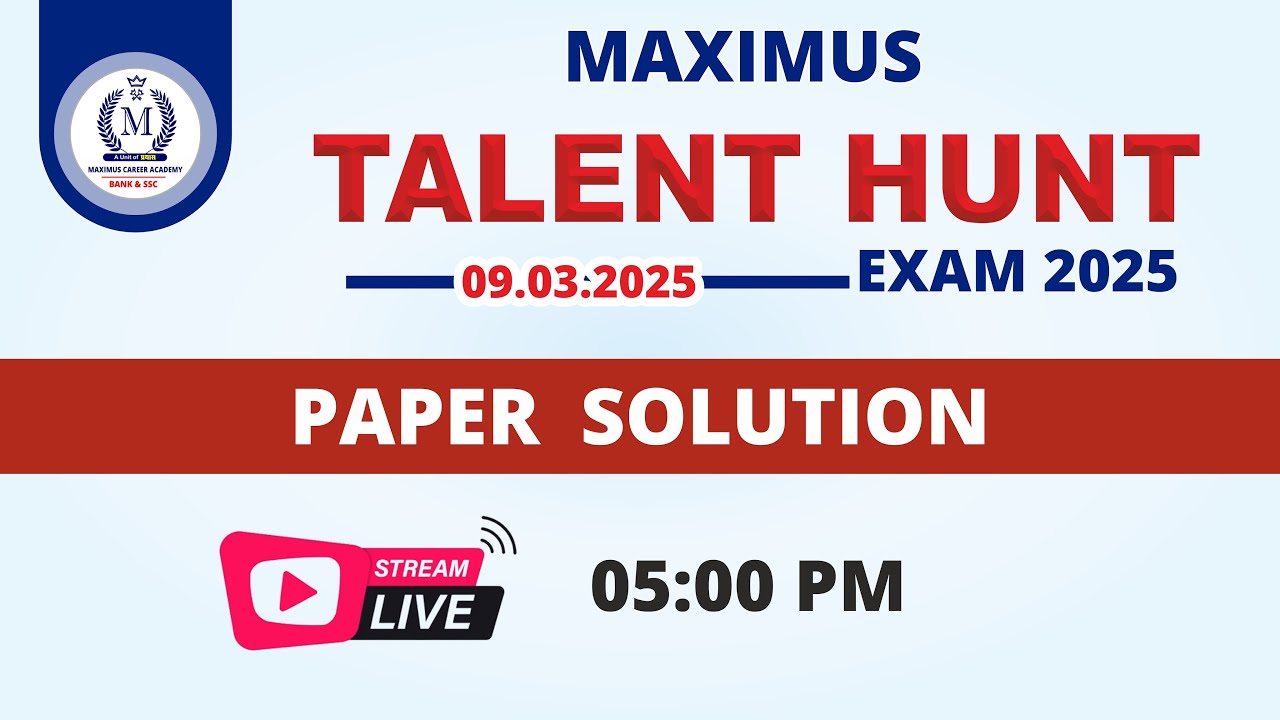 Maximus Talent Hunt March | Paper Solution | Railway | SSC | Bank ...