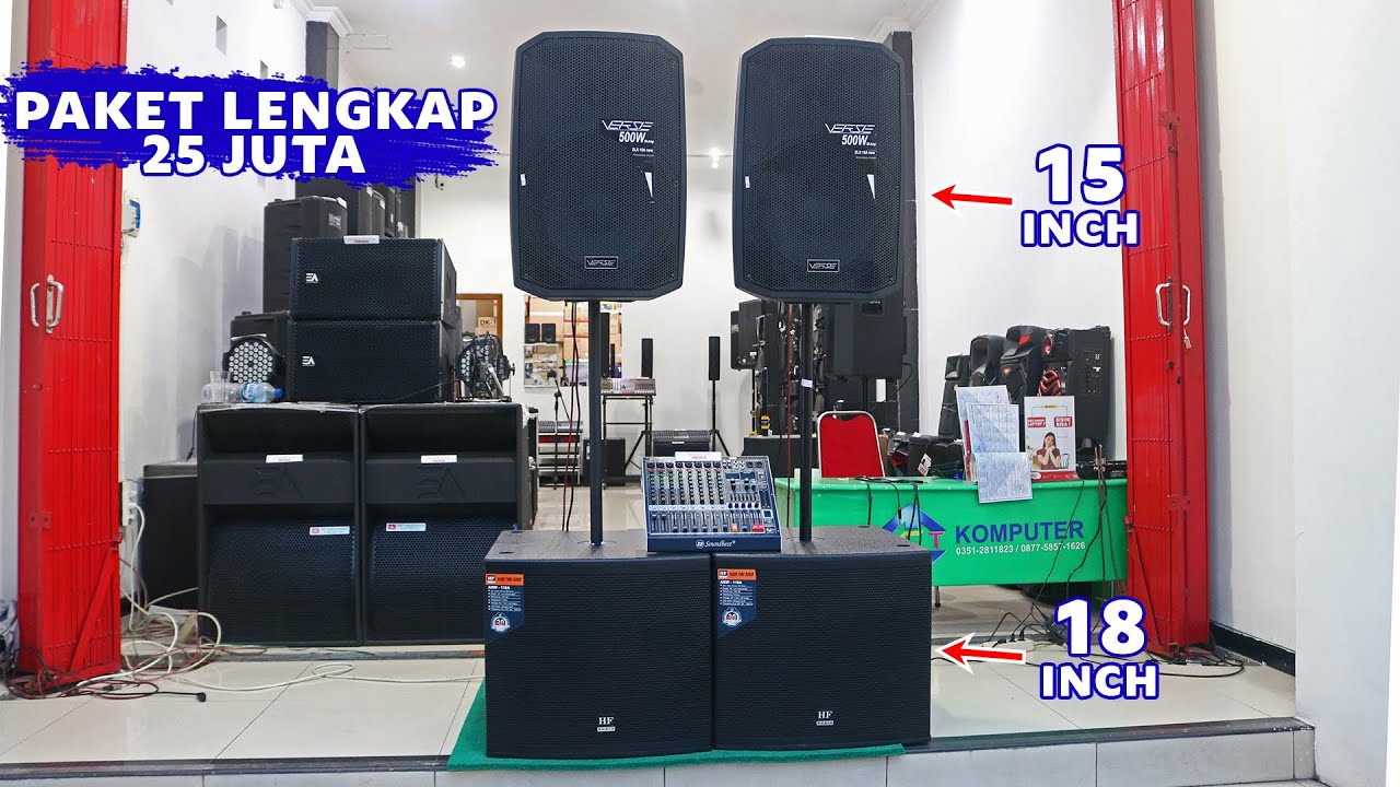 PAKET 25 JUTA full set subwoofer 18inc Hf audio dan midel VERSE 15inc ...