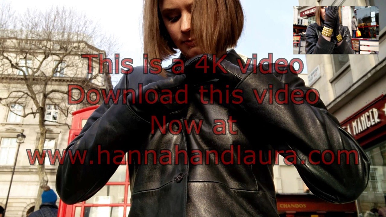 girl leather jacket with leather pants and leather gloves - YouTube