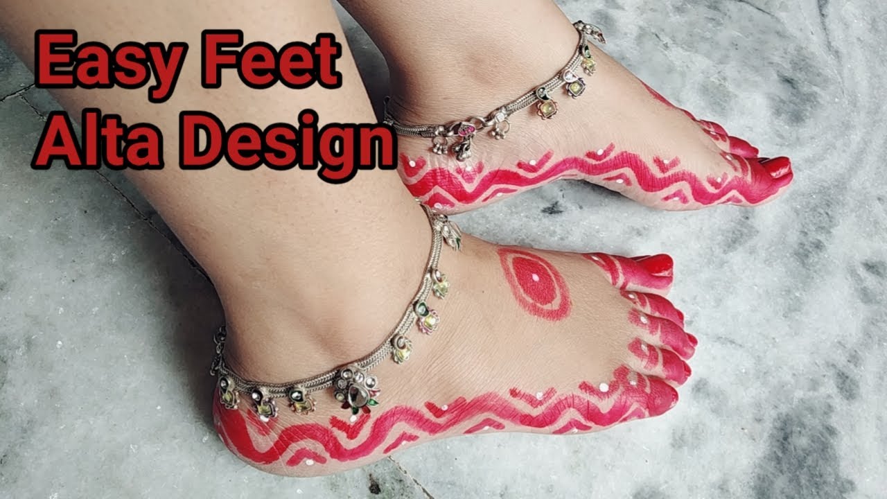 Bridal Alta Design For Feet 2020 | Easy Step Feet Alta Design For ...