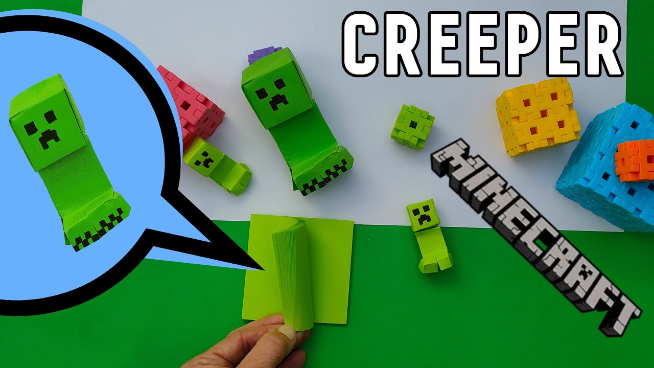 Creeper Minecraft z Papieru – Origami Creeper DIY 💚 Prosta Instrukcja ...