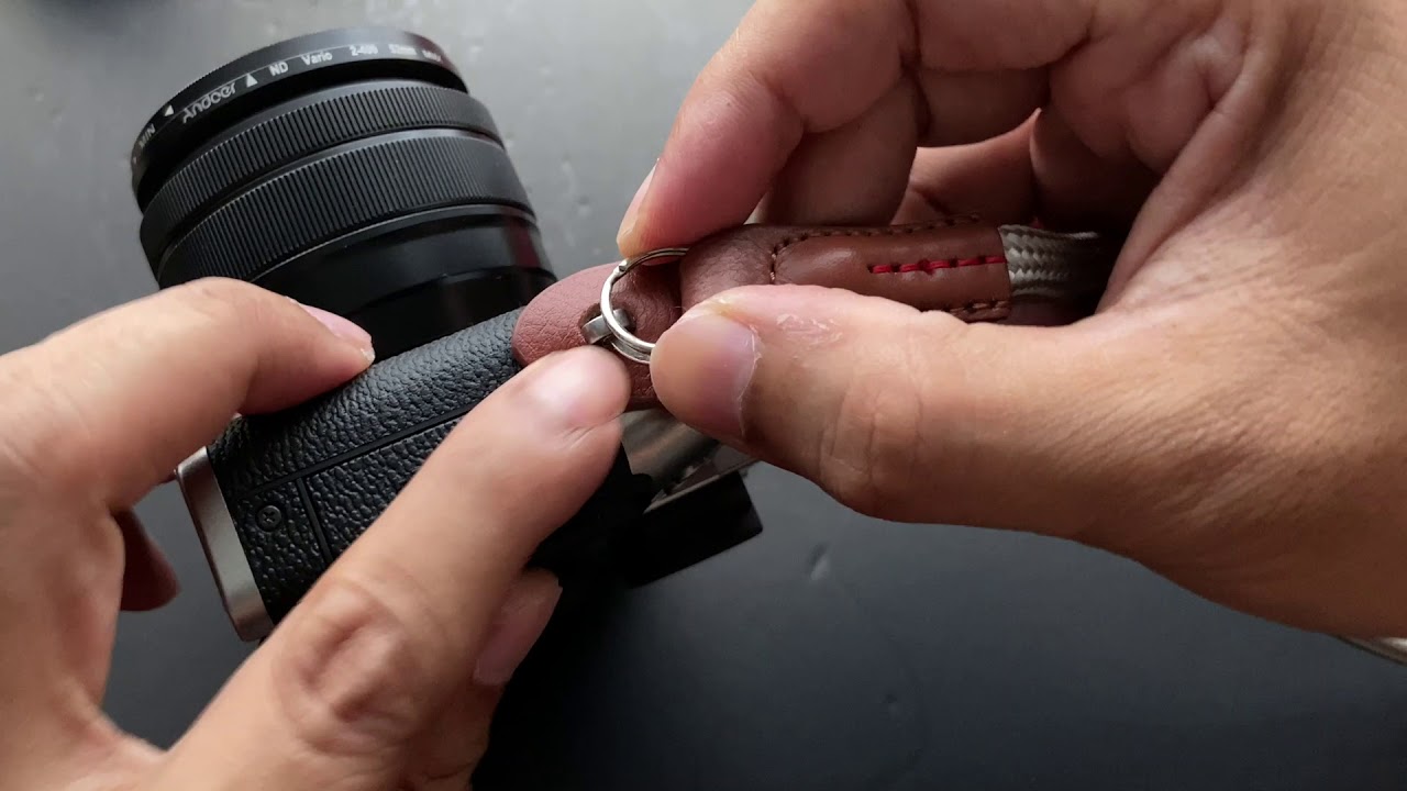 How to attach Nylon rope camera strap to lug mount camera - YouTube