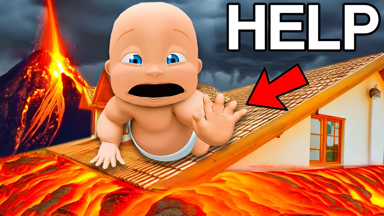 Volcano DESTROYS Baby's House! - YouTube