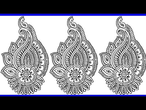 How To Draw Embroidery Saree Butta Drawing - YouTube