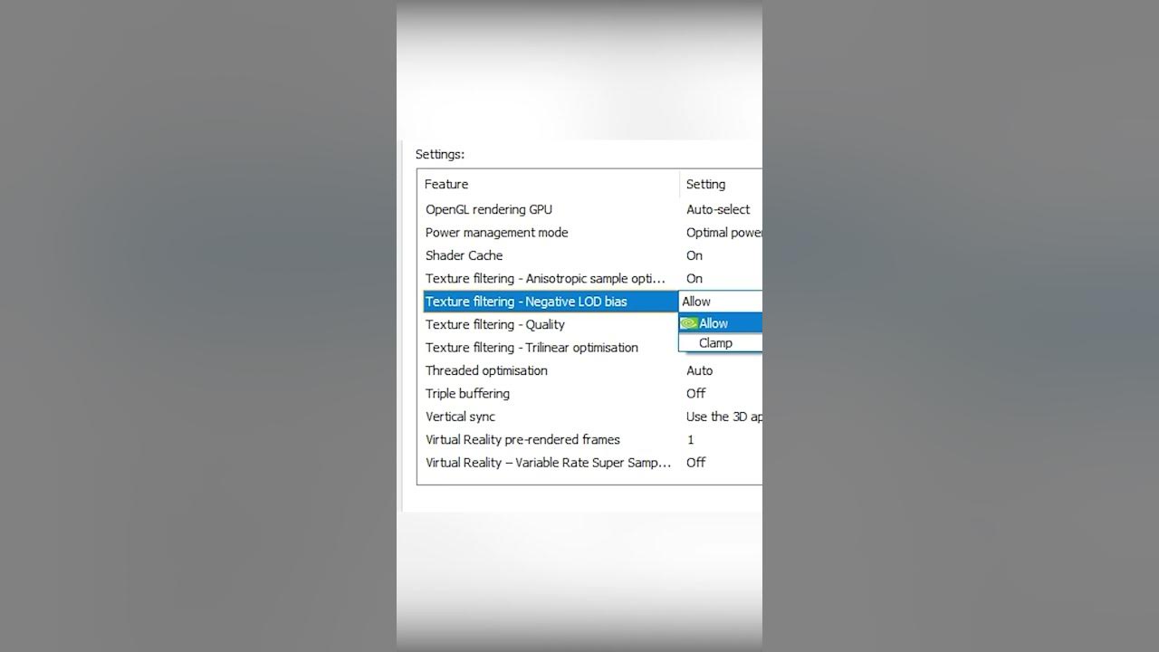 Nvidia Control Panel Texture Filtering Negative LOD Bias Allow or Clamp | NVCP Nvidia App ...