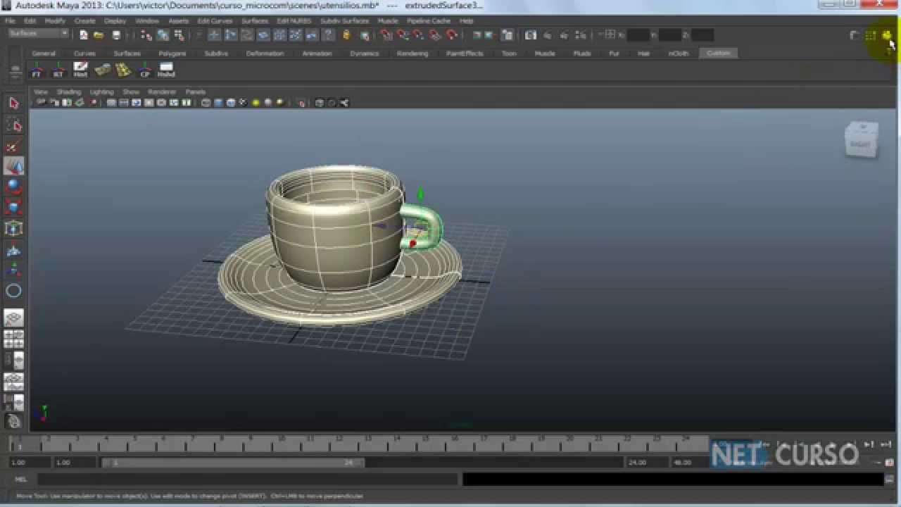 Modelando con Revolve una Taza y un Plato - Autodesk Maya - YouTube