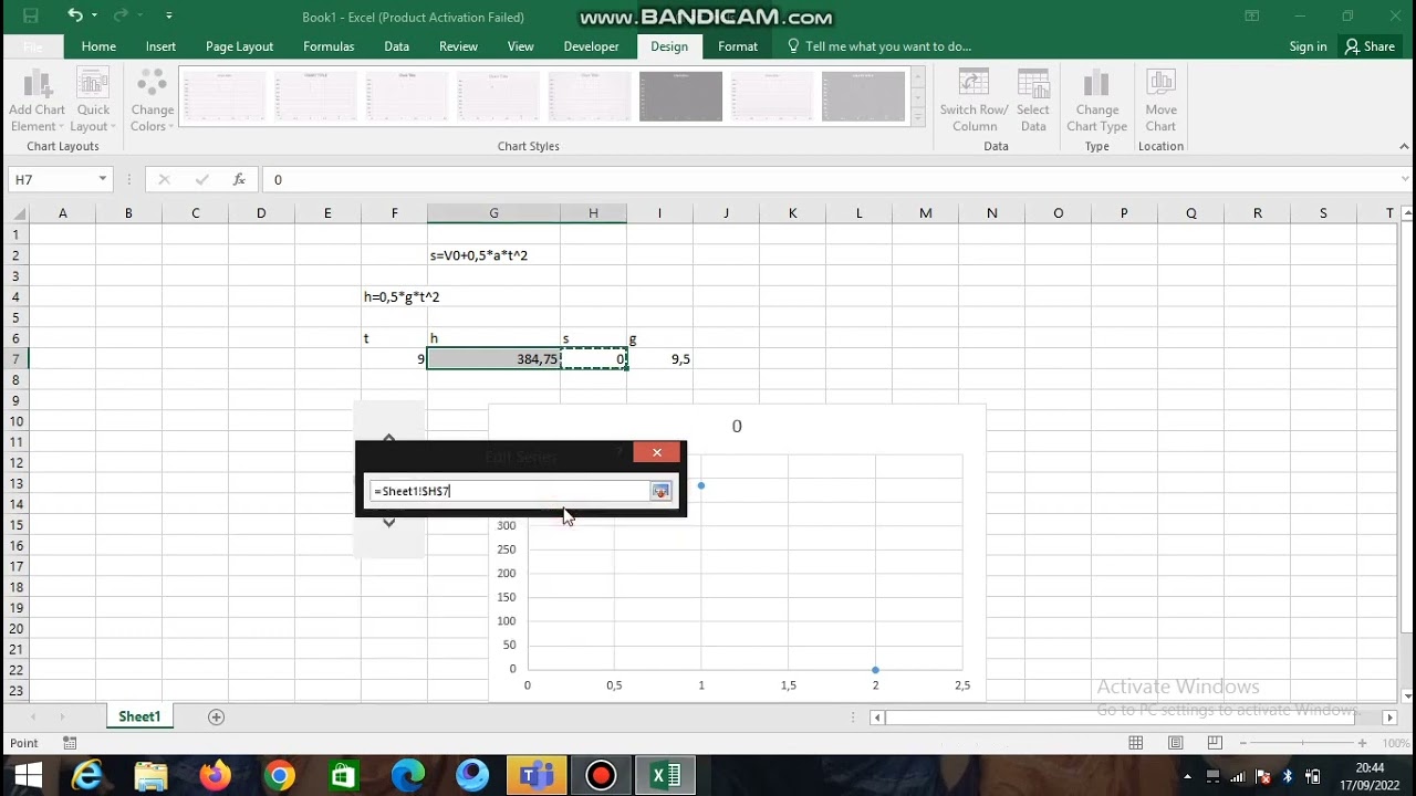 01. Gerak Jatuh Bebas (Animasi Excel) ~ Prakfiskom - YouTube