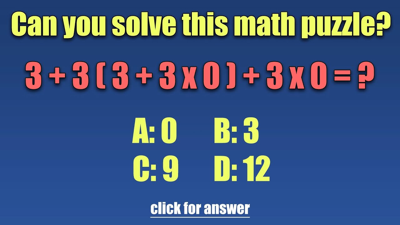 Do you know the answer to this math puzzle? - YouTube