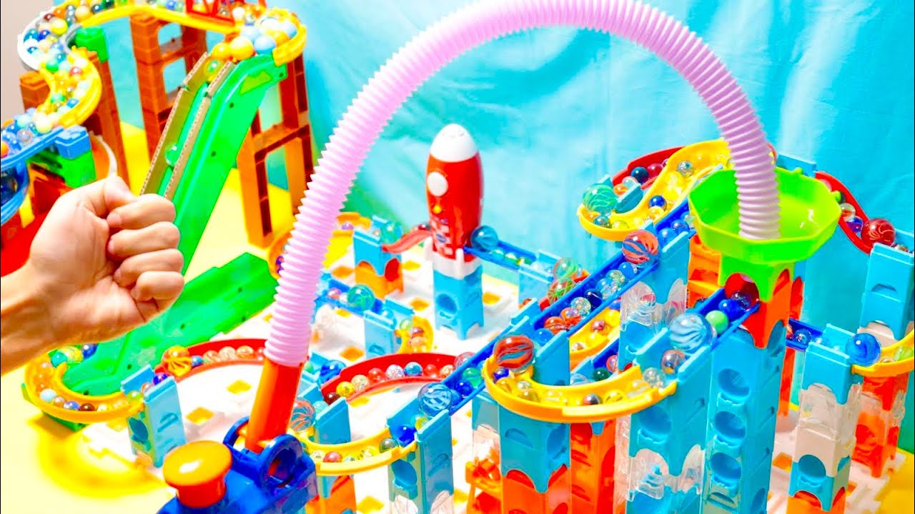 Marble Run ☆ cute rolling marble coaster with a handmade feel Race ASMR ...