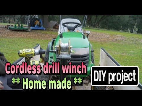 Cordless drill winch from hand winch - YouTube