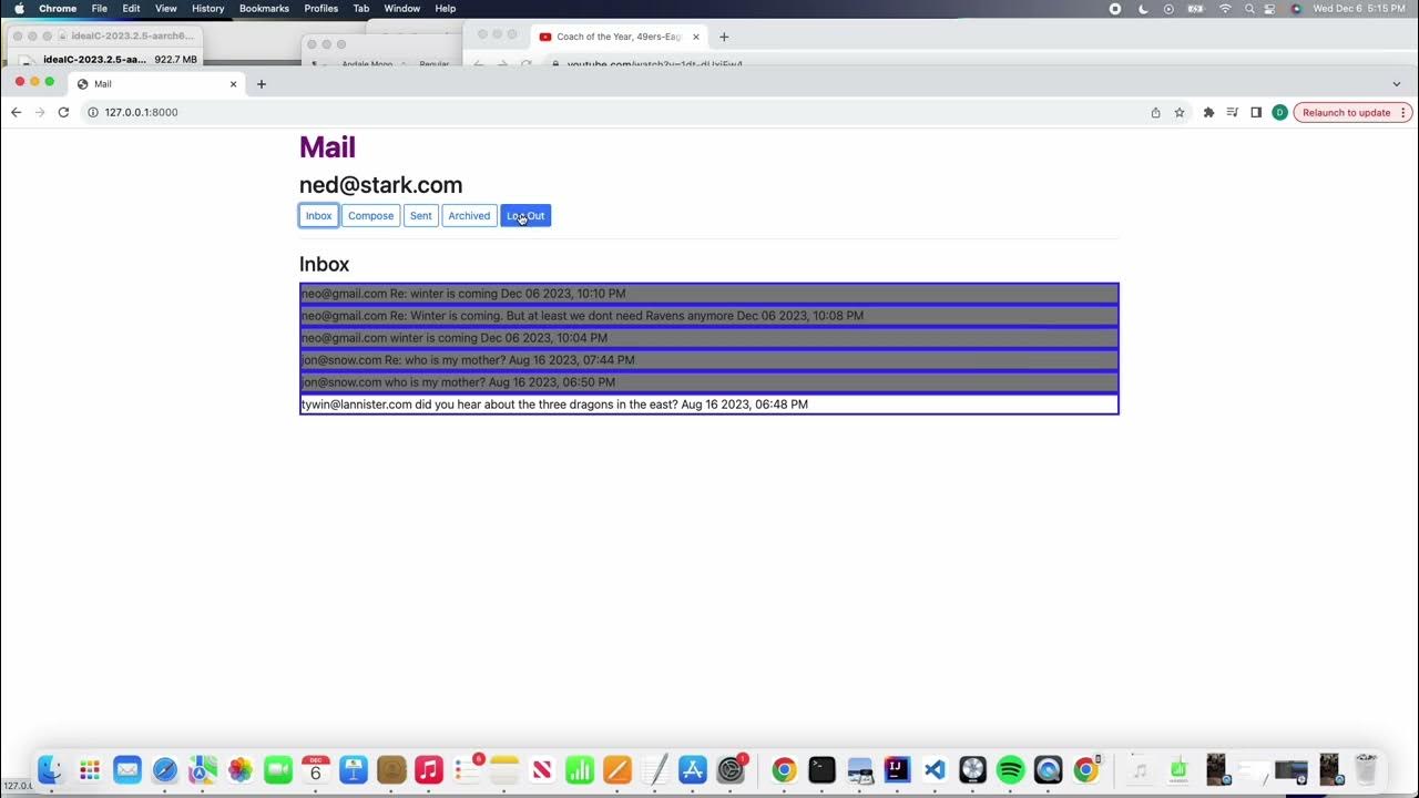 CS50 Web Project 3 Mail - YouTube