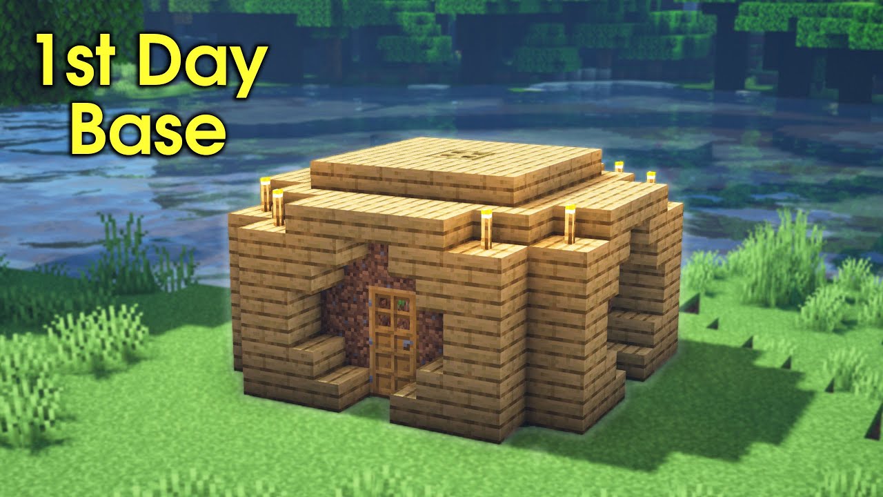 [Minecraft] Easy 1st Night Survival House - YouTube