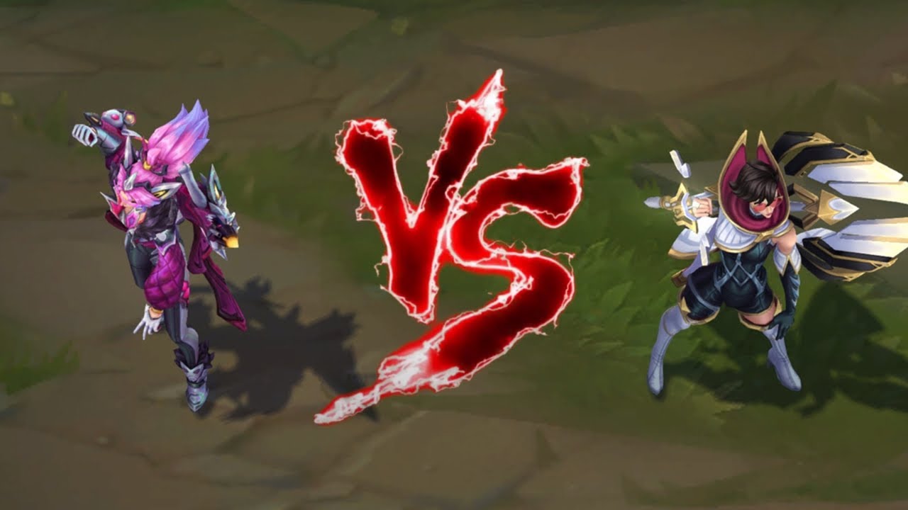 전투 박쥐 베인 VS 감시자 베인 롤 스킨 비교 [Battle Bat Vayne VS Sentinel Vayne Skin ...