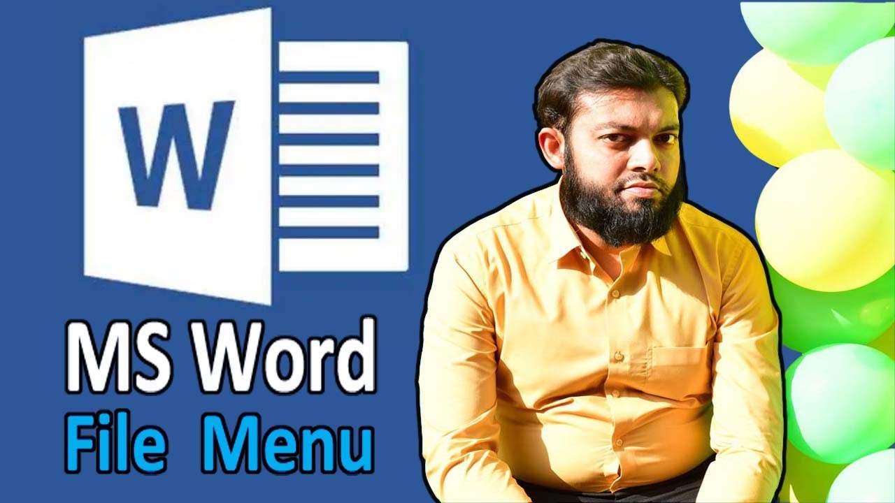 Microsoft Word 2016 File Menu complete Details | sk world.7 - YouTube